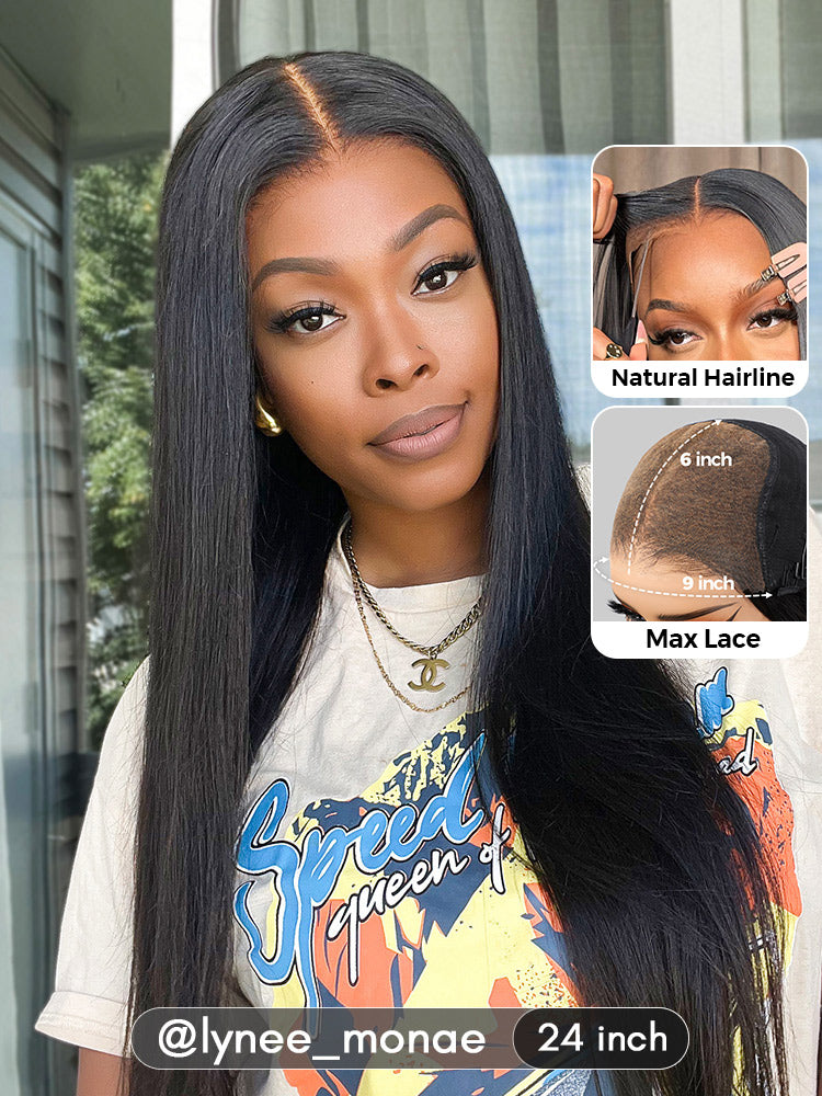 Mini Knots Straight Hair M-cap Wear Go Glueless 9x6 HD Lacec Wig ...