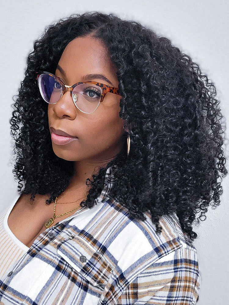 Kinky Curly Glueless Wig Wear Go HD Lace Pre Cut Lace Front Human Hair ...