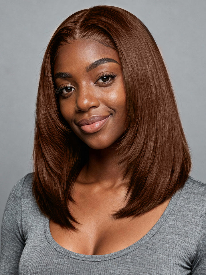 9x6 Tpart Wear Go Layered Cut Mocha Mousse Yaki Straight Bob Wig ...