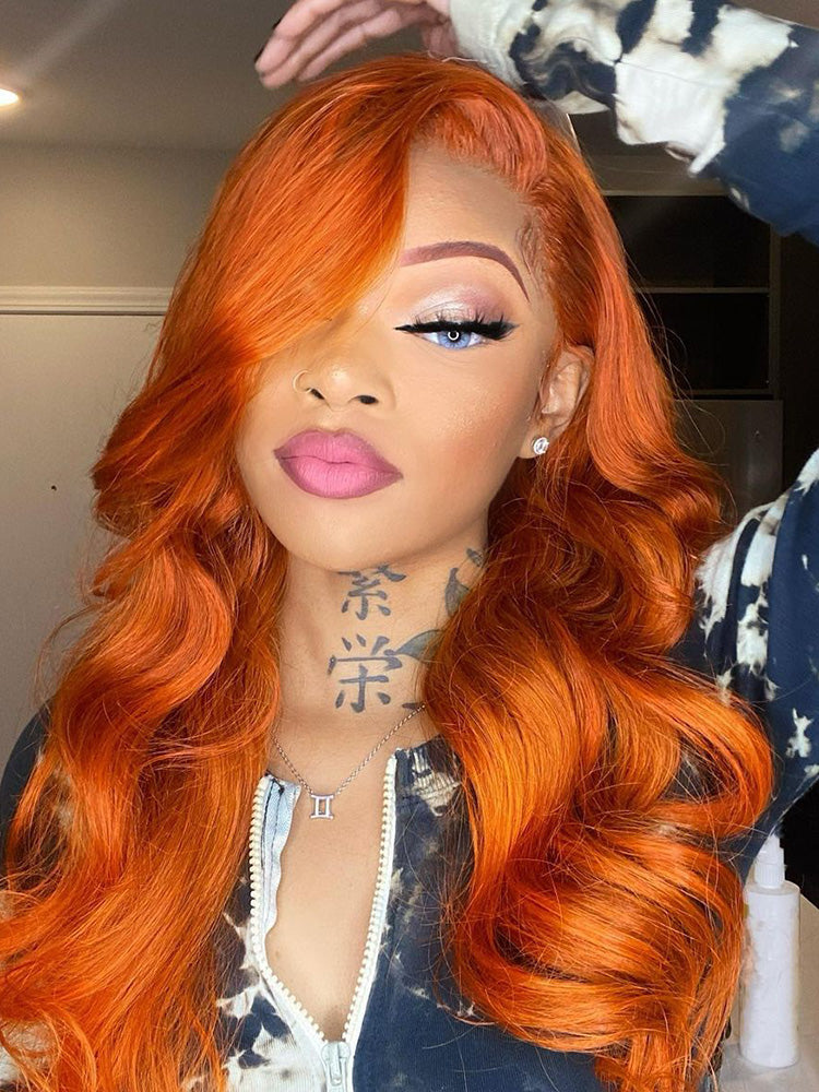 Best Ginger Hair Straight Human Hair 13x4 Lace Front Wigs For Sale ...