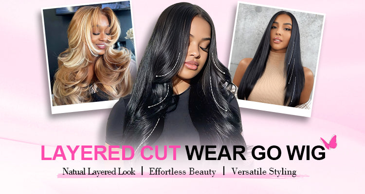 Layer Cut Human Hair Wigs Pre-plucked - CurlyMe Hair
