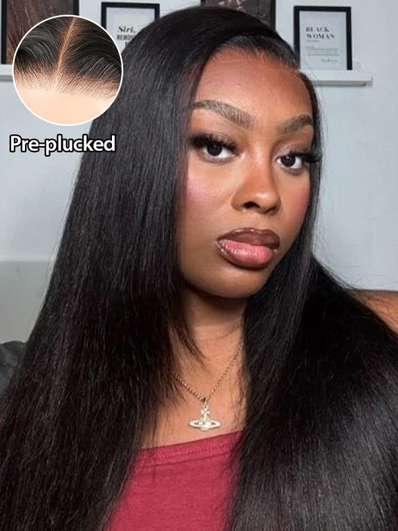 Layered Cut Straight Hair 7x5 HD Lace Glueless Pre-bleached Wear Go Wig ...